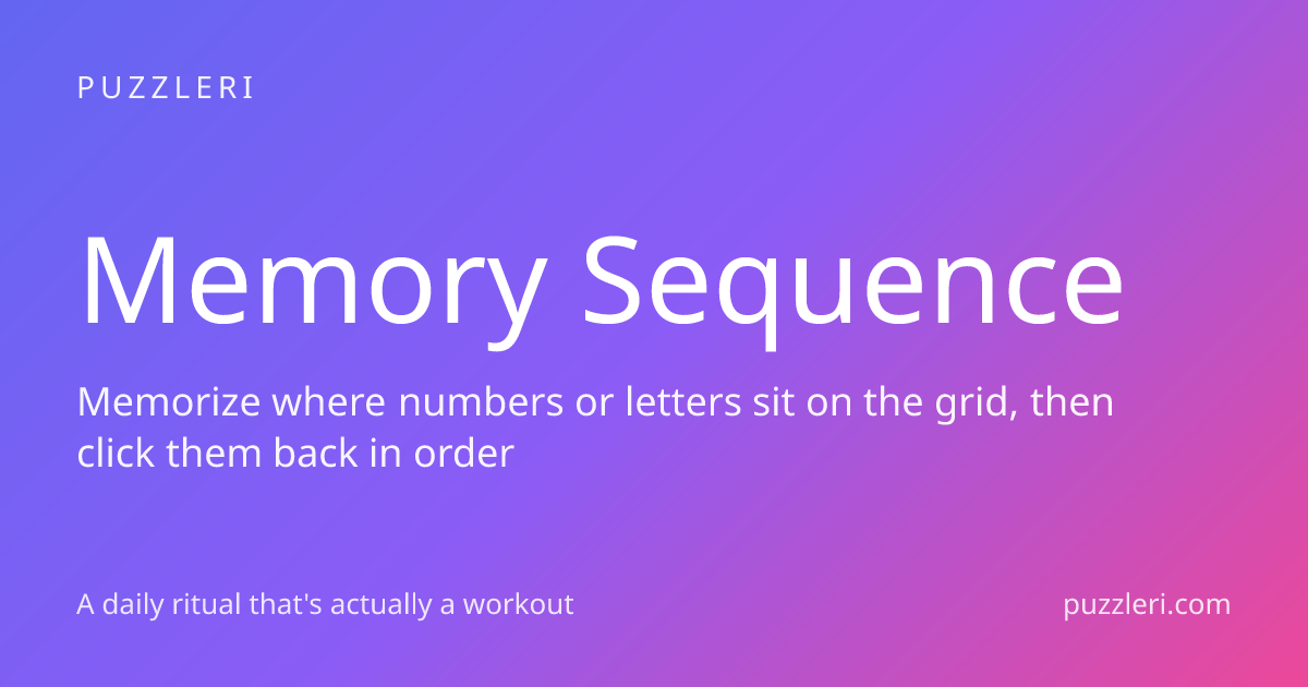 Memory Sequence - Pattern Recall Game | Puzzleri